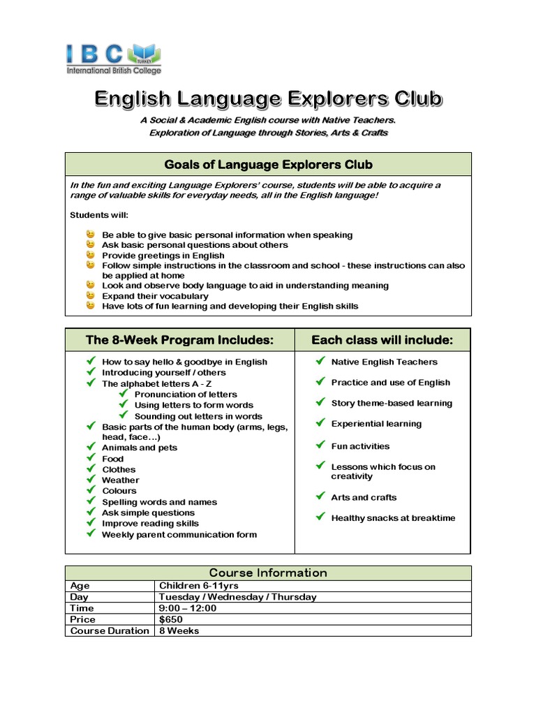 English Language Explorers | PDF