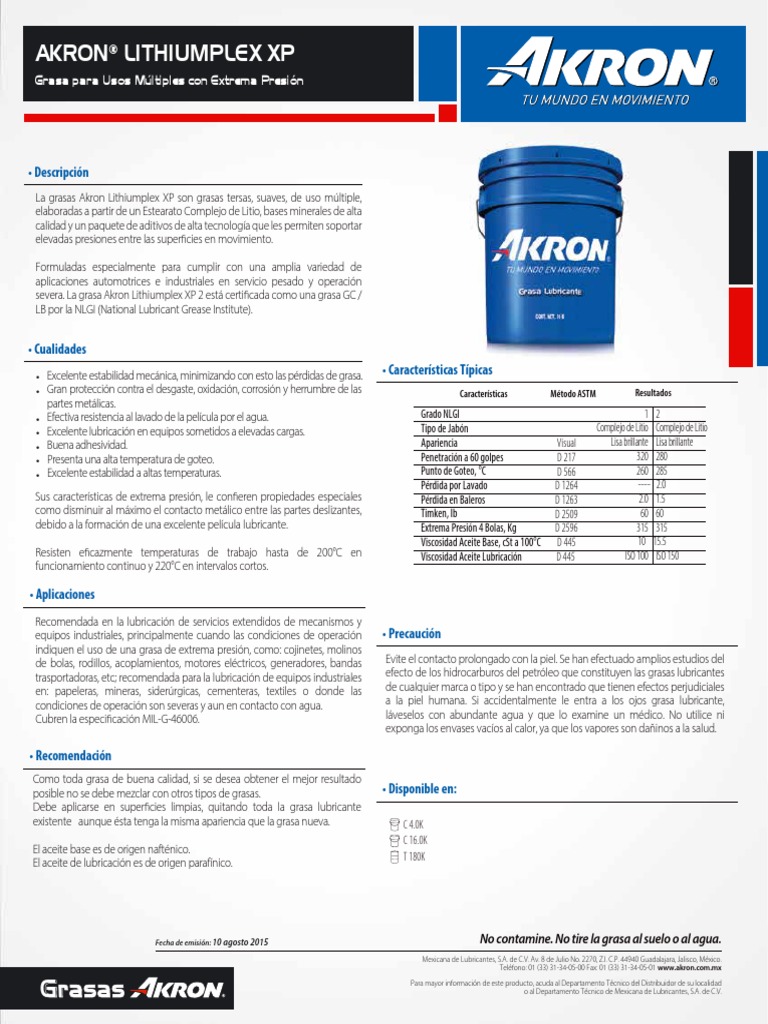 FICHATEC pmx2005cStLithiumplexXP | PDF