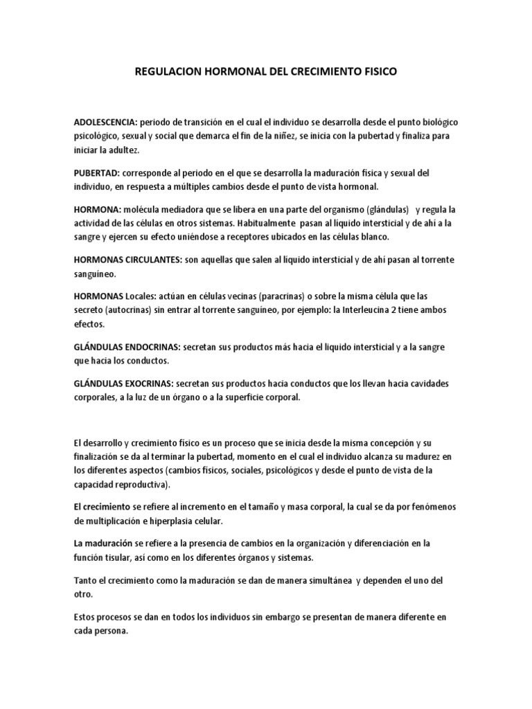 Regulacion Hormonal Del Crecimiento Fisico PDF | PDF Regulacion Hormonal Del Crecimiento Fisico PDF | PDF
