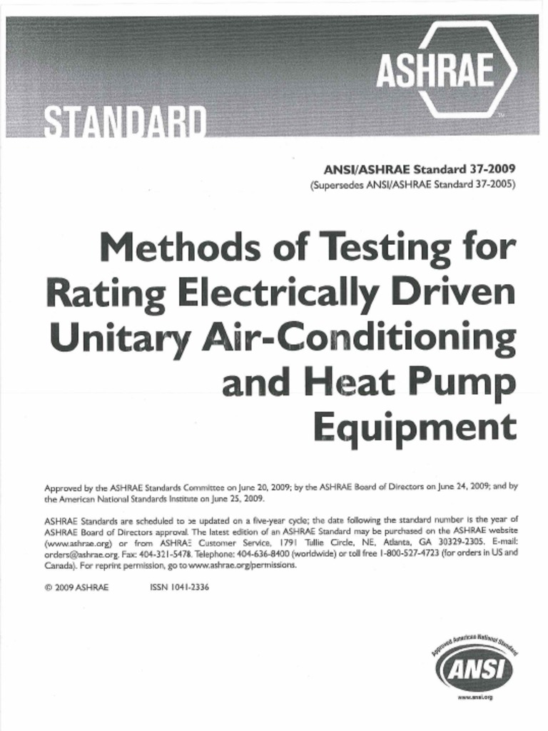 Ansi Ashrae 37-2009 | PDF