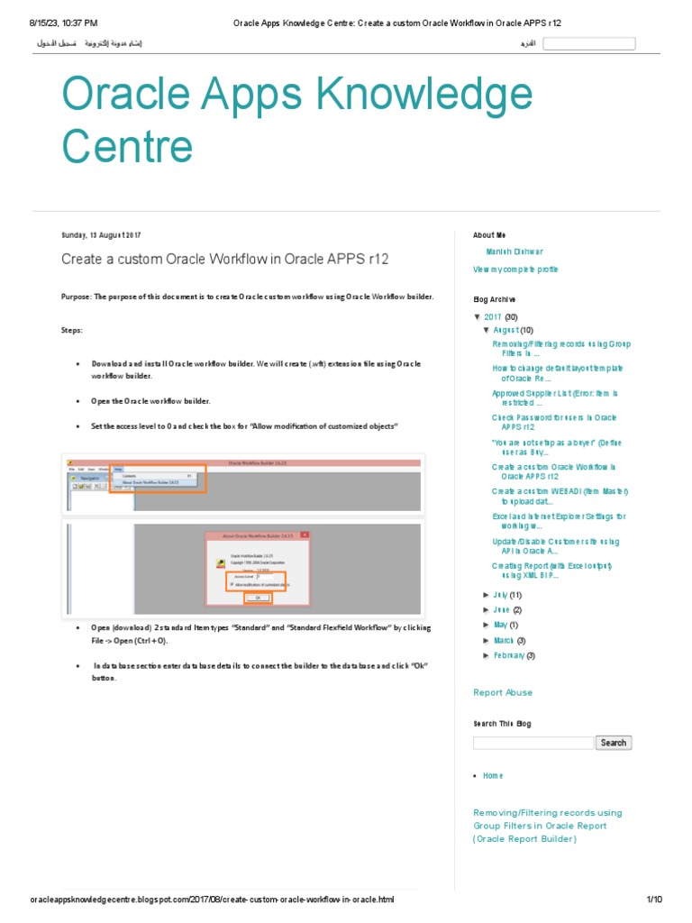 Oracle Apps Knowledge Centre - Create A Custom Oracle Workflow in Oracle APPS r12 | PDF | Oracle ...