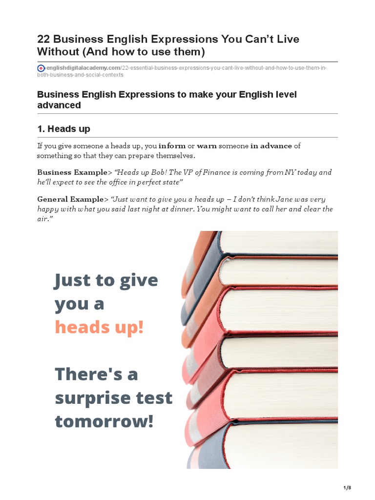 22 Business English Expressions You Cant Live Without and How To Use Them | PDF | English Language