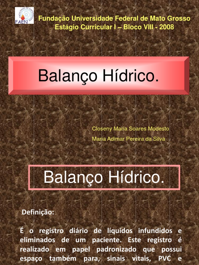 Aula Sobre Revisão Balanço Hidrico 3 M Adimar | PDF | Rim | Infarto do ...