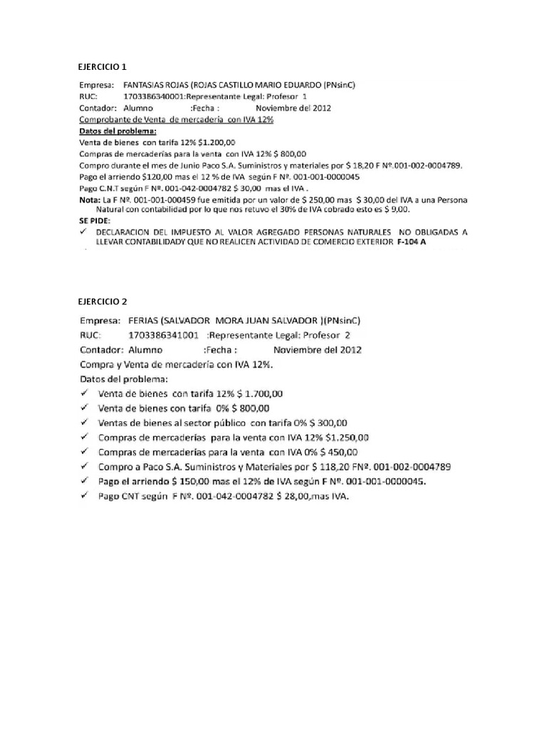 Ejercicio Iva | PDF Ejercicio Iva | PDF