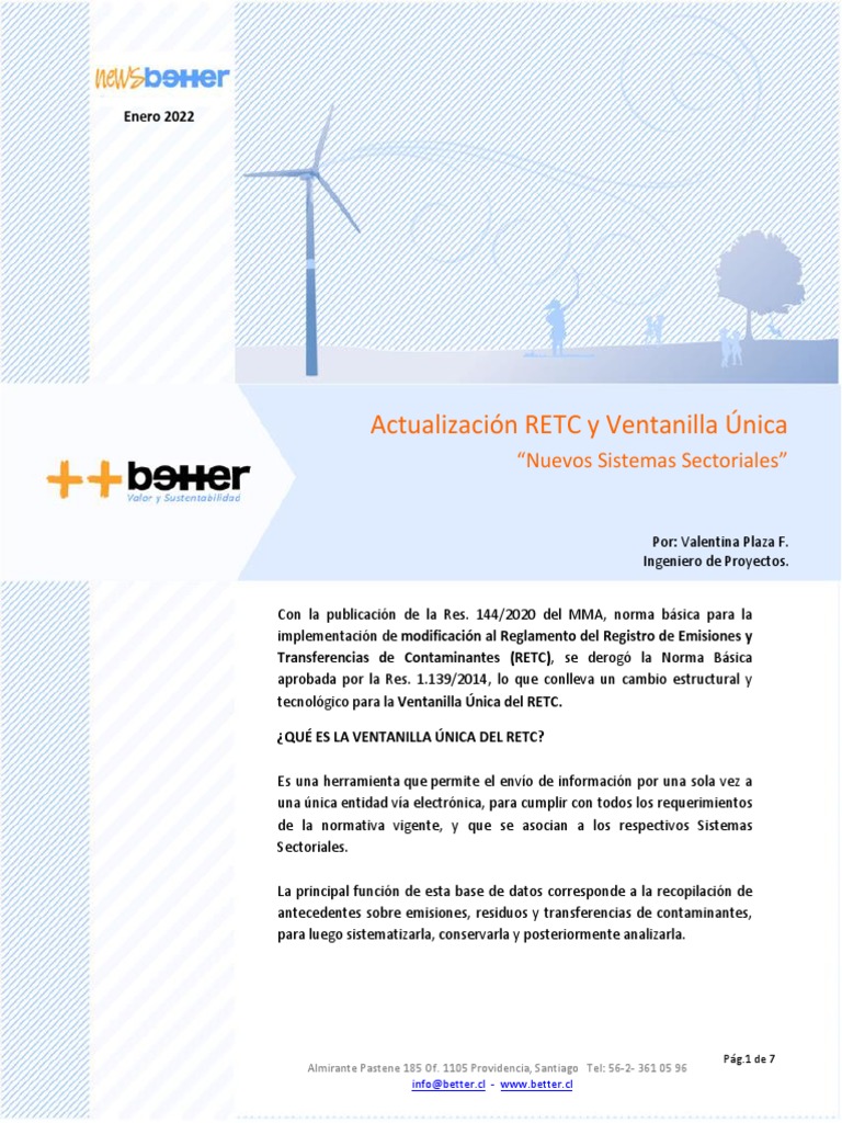 Actualizacion RETC y Ventanilla Unica - Ver.1 2022 | PDF