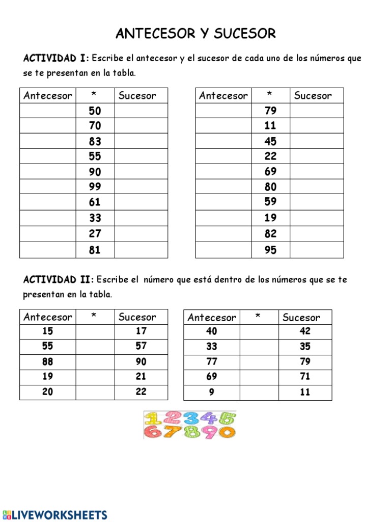 Actividades de Antecesor y Sucesor | PDF