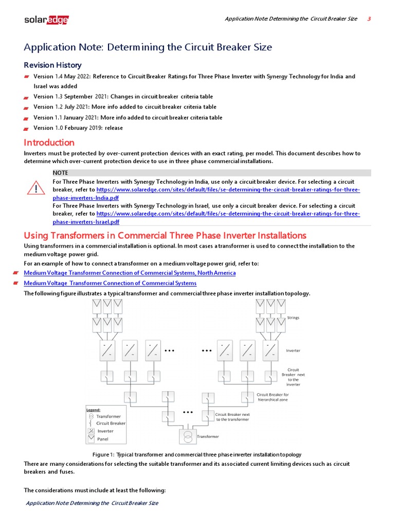 Circuit Breaker Sizing for Inverters | PDF