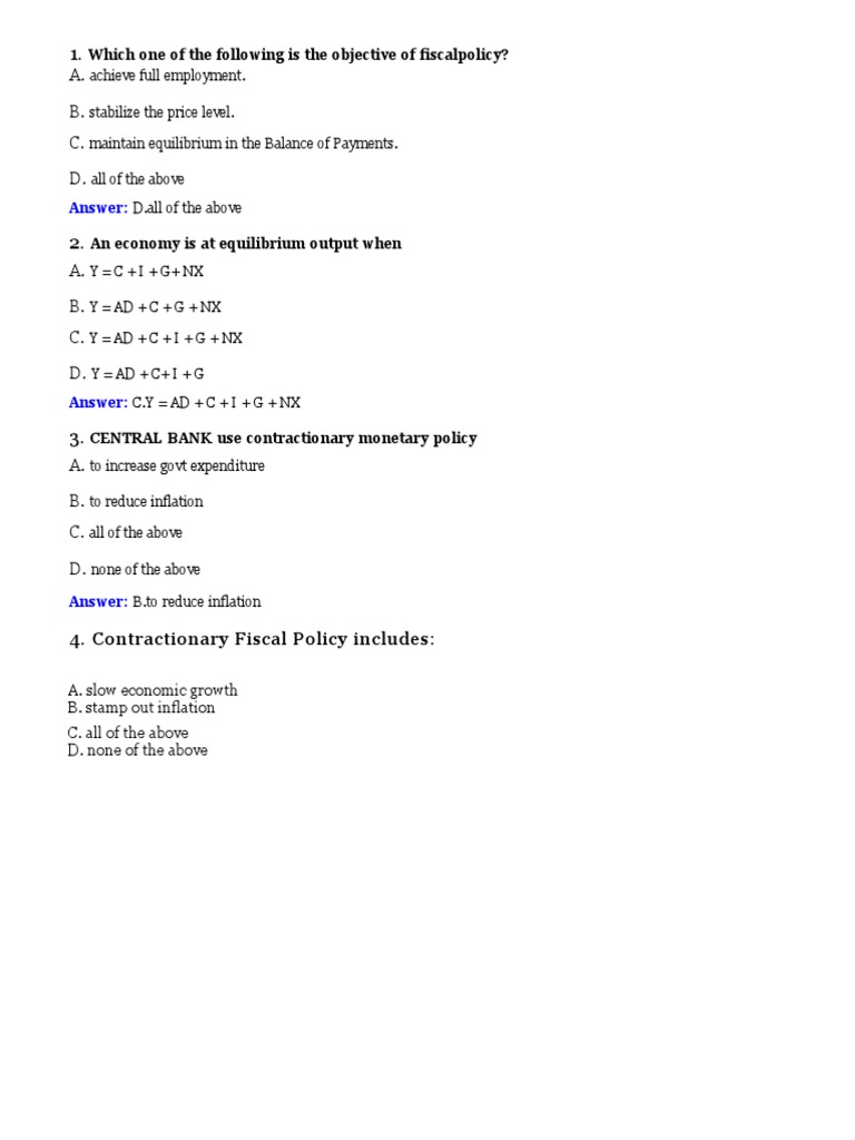 Macroeconomics MCQs and Answers | PDF
