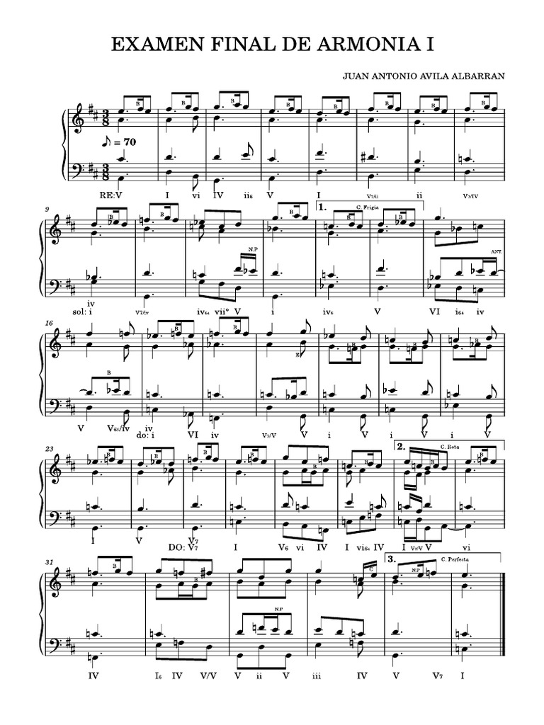 Examen Final de Armonia II | PDF
