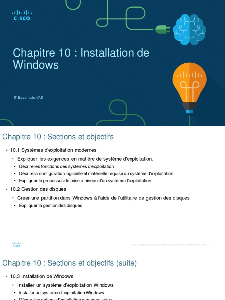 Objectif 1.1 - Installer Microsoft Windows | PDF | Installation ...