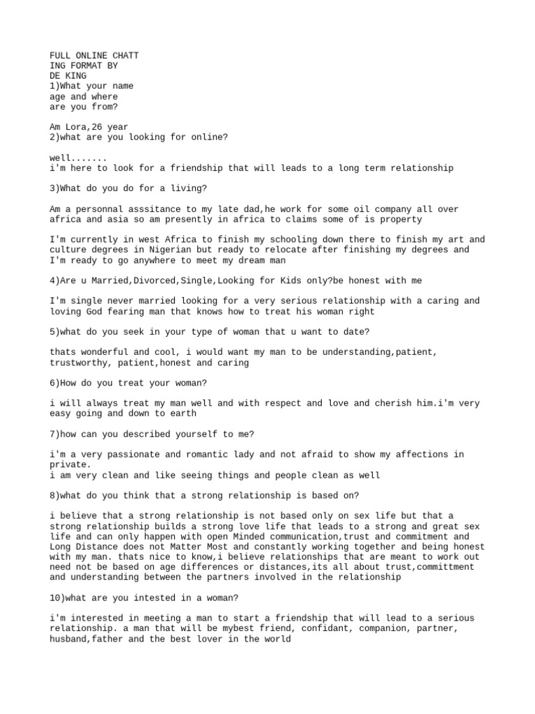 Full Chatting Format - 1 | PDF