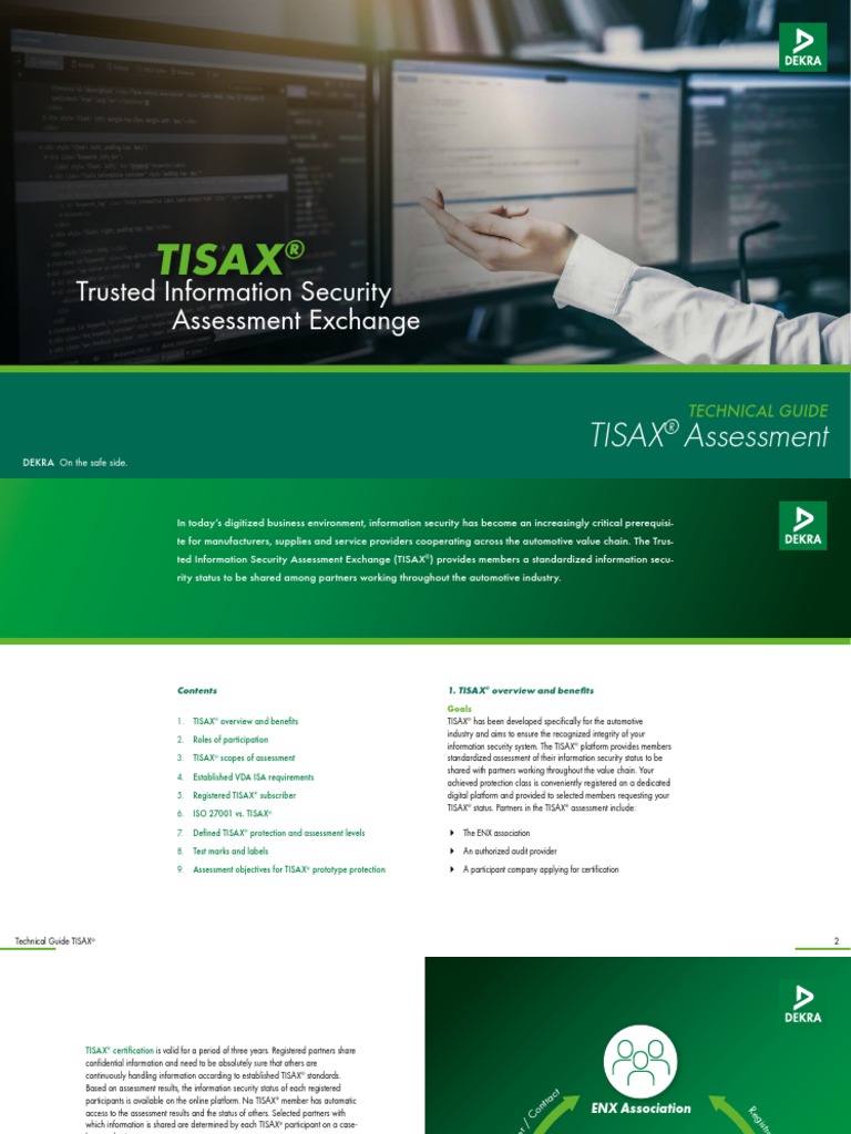 Tisax Technical Guide Dekra | PDF | Information Security | Audit