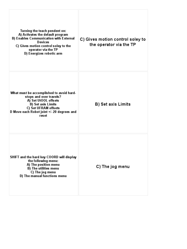 Fanuc Pre-Test Printable Flash Cards | PDF