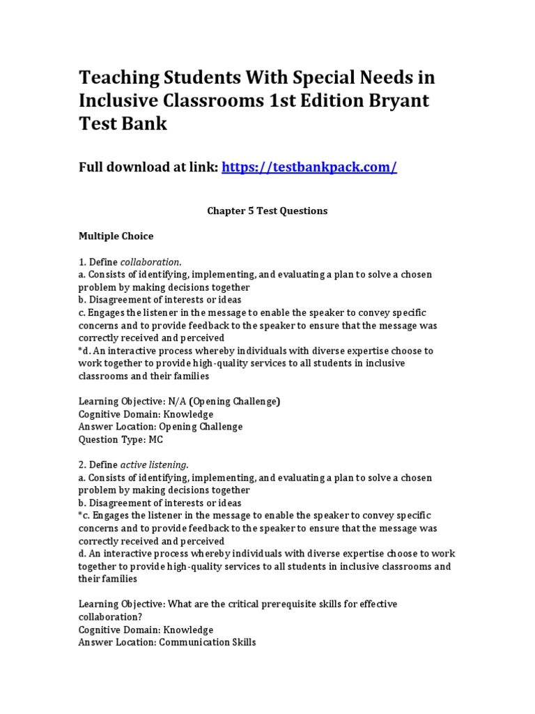 Teaching Students With Special Needs in Inclusive Classrooms 1st ...