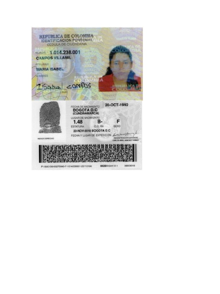 Cédula María Isabel Campos Villamil | PDF