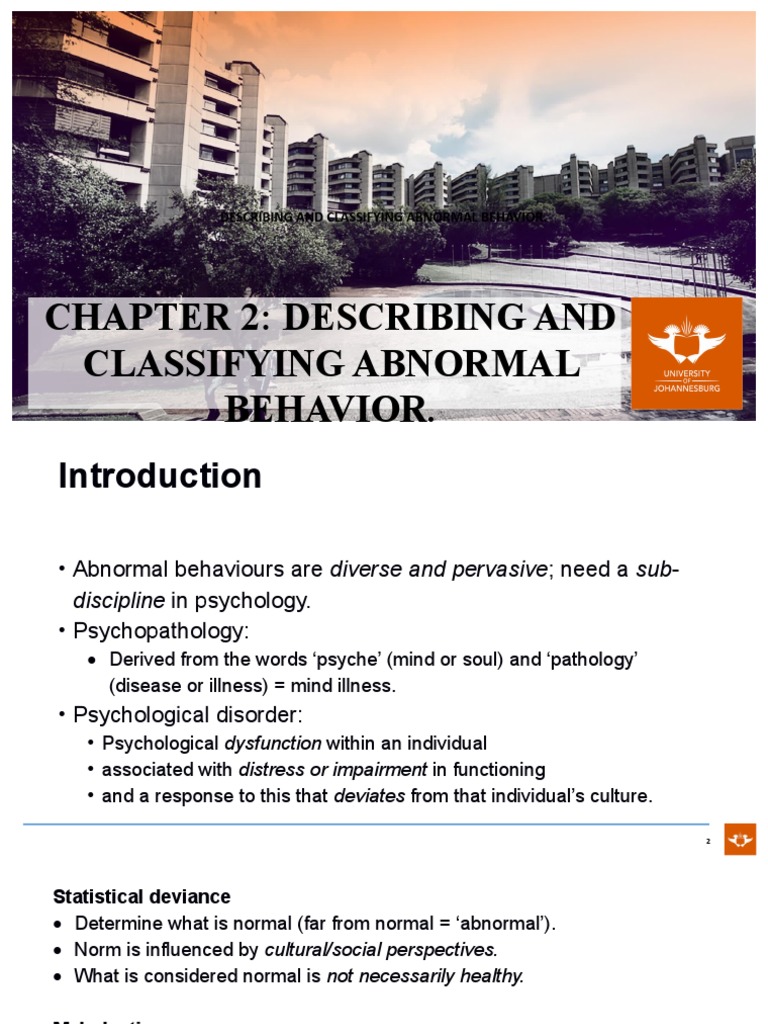 Chapter 2 Describing And Classifying Abnormal Behaviour Pdf