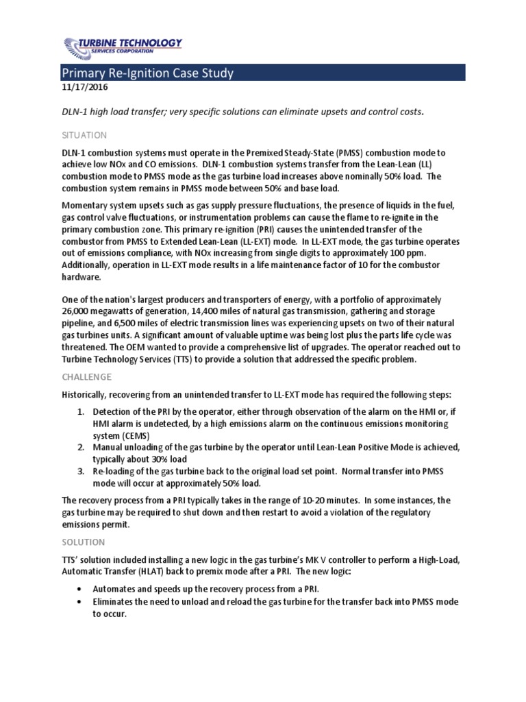 Case Study Primary Re-Ignition | PDF