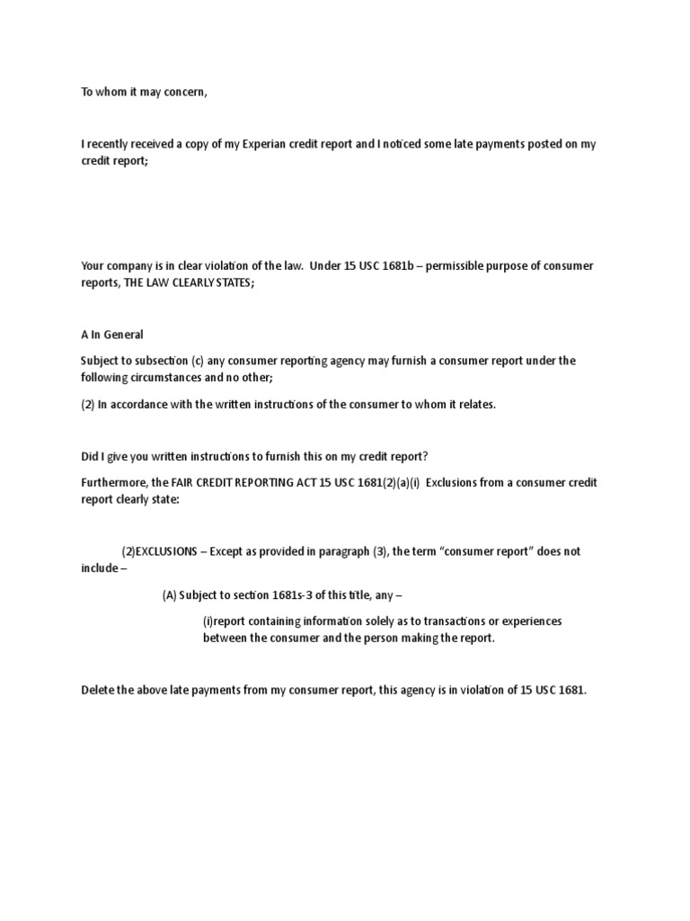 Late Payment Letter | PDF