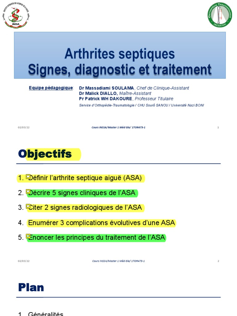 Arthrite septique | PDF