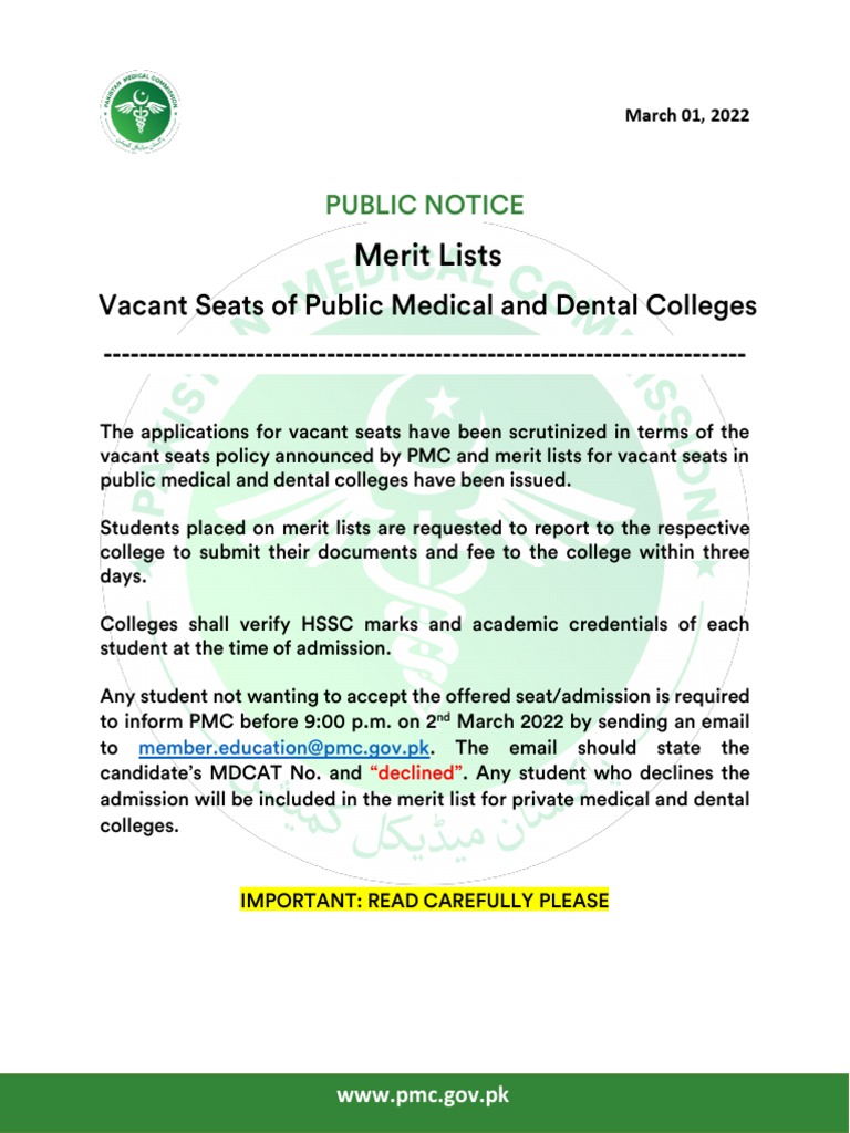 Public Notice Merit Lists-Merged | PDF