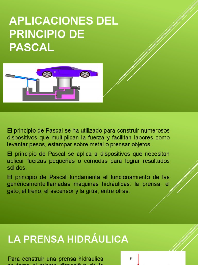 Aplicaciones Del Principio de Pascal - Clase 8º Grado | PDF