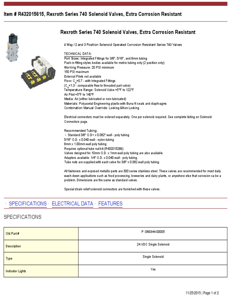 Rexroth Series 740 | PDF
