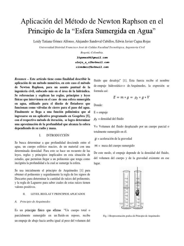 Aplicacion Del Metodo de Newton Raphson | PDF | Ecuaciones | Masa
