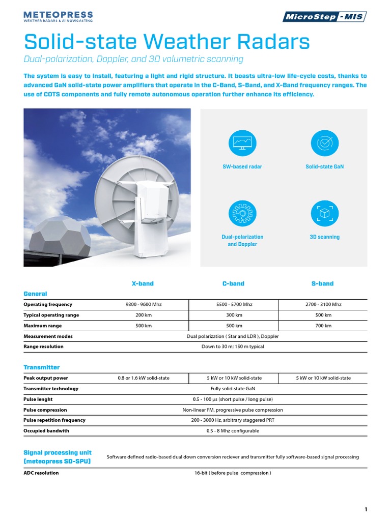 Solid-State Weather Radars - Meteopress - Palko Melich | PDF | Radar | Decibel