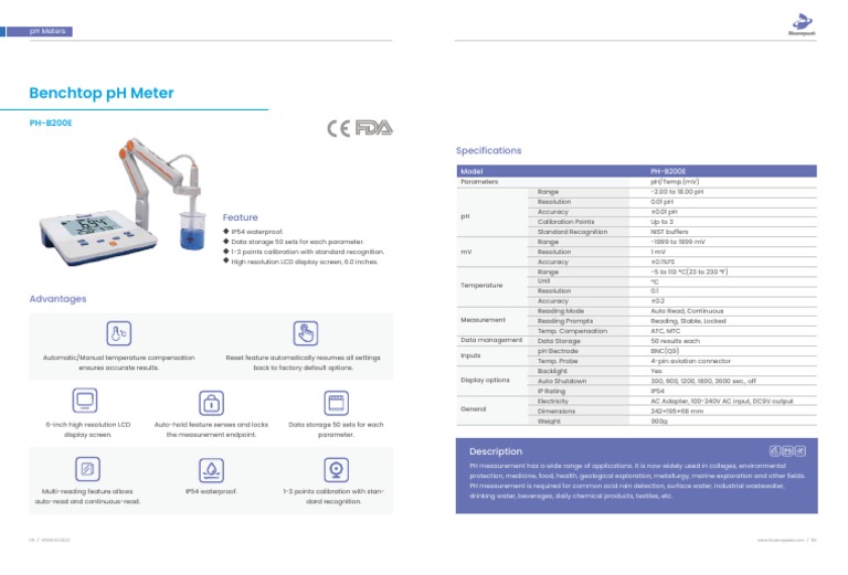 Benchtop PH Meter | PDF | Ph | Calibration