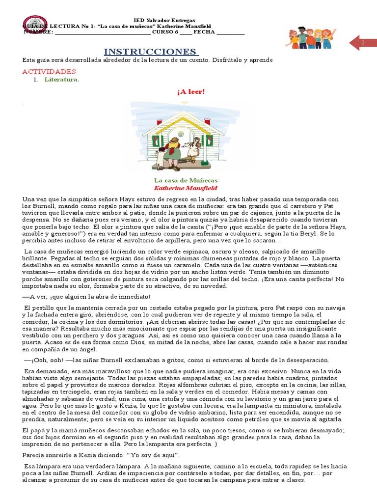 GUÍA DE LECTURA La Casa de Muñecas - P1 | PDF