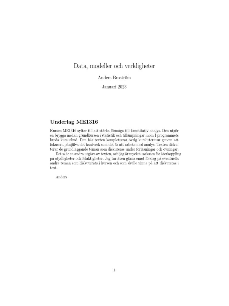 Data Och Modeller | PDF