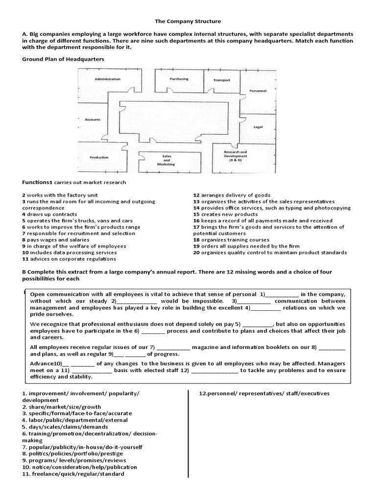 Company-Structure-Fun-Activities-Games ALUNOS | PDF