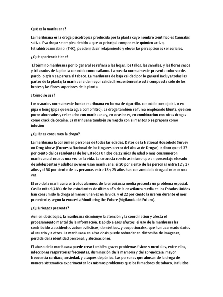 Qué Es La Marihuana Pdf