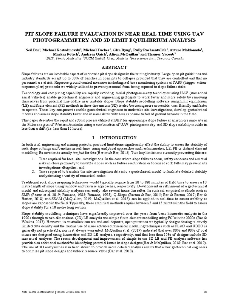 Real-Time Slope Failure Analysis in Pilbara | PDF