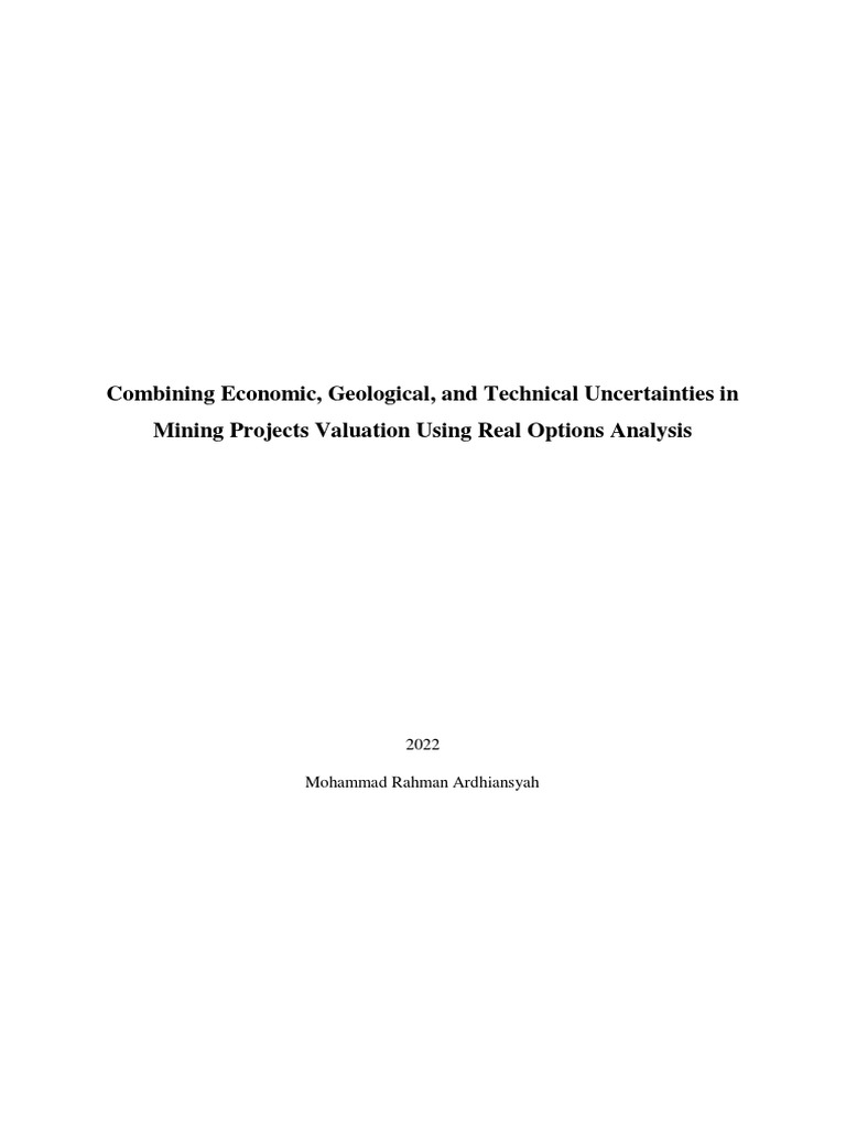 Mining Projects Valuation Using Real Options Analysis | PDF