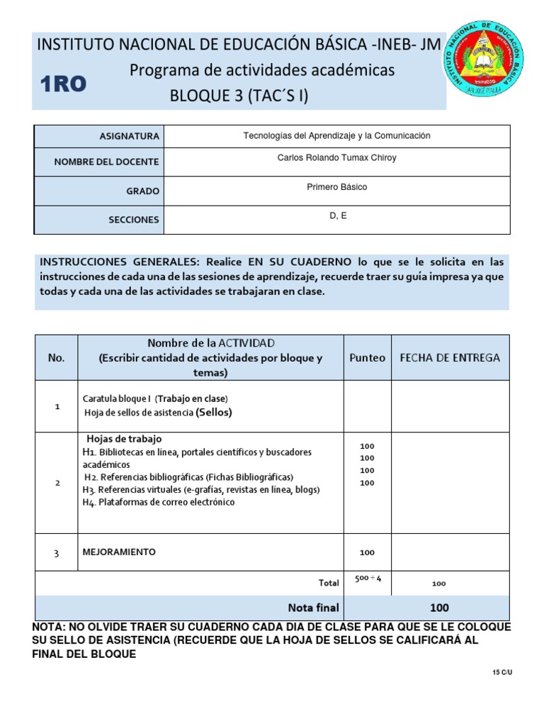 1ro Compu Ineb Guia Bloque Iii | PDF | Citación | Internet