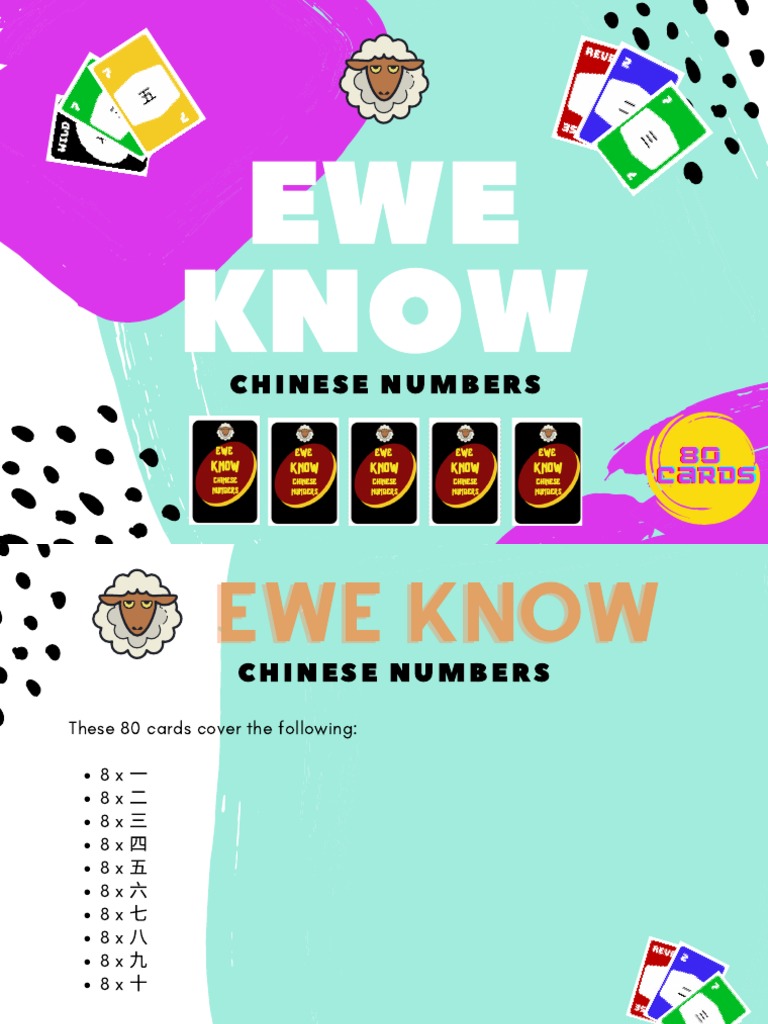 Learn Chinese Numbers with Cards | PDF