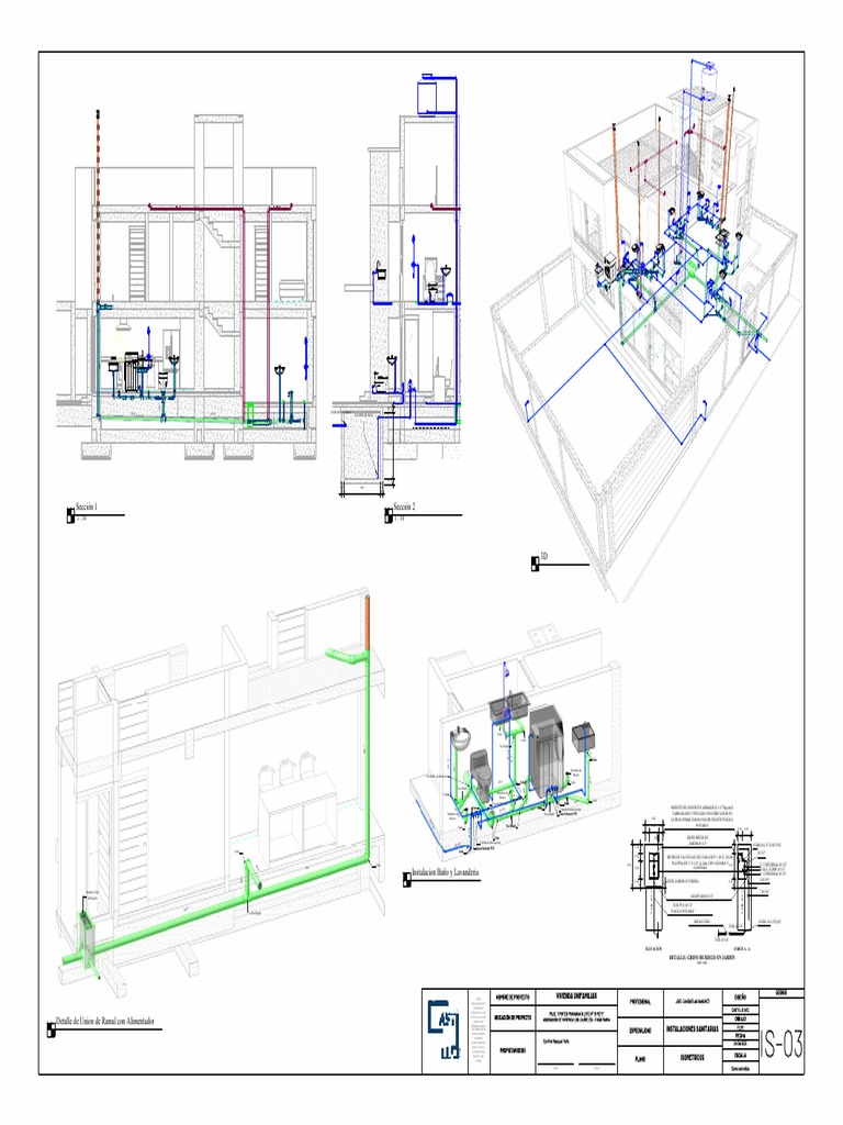 Plano - IS-03 - INSTALACIONES SANITARIAS | PDF
