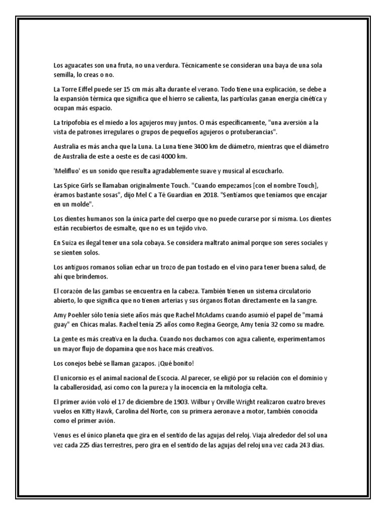 Datos Curiosos Del Mundo | PDF