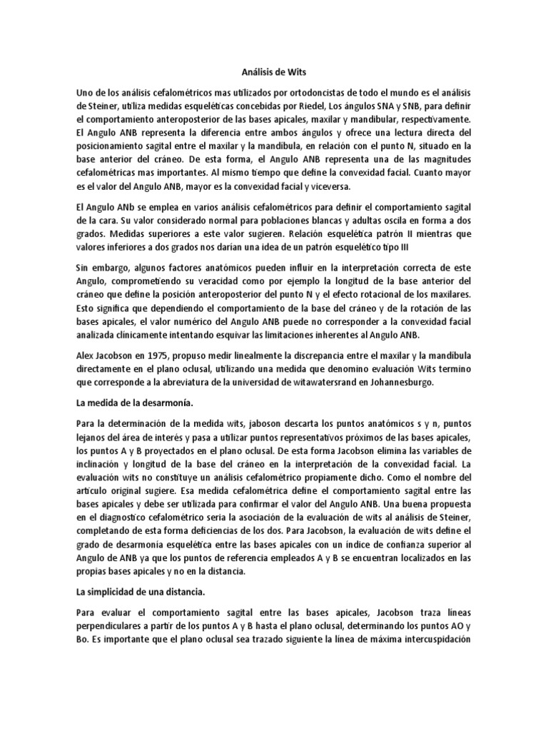 Análisis de Wits | PDF
