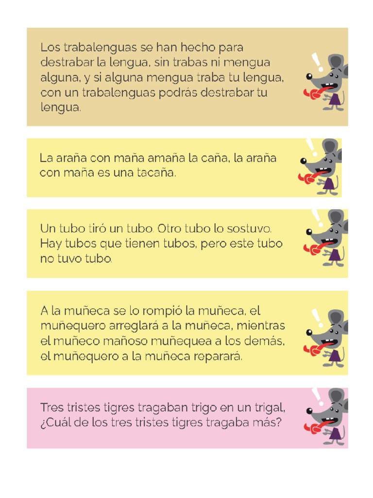 Ejercicios Trabalenguas | PDF