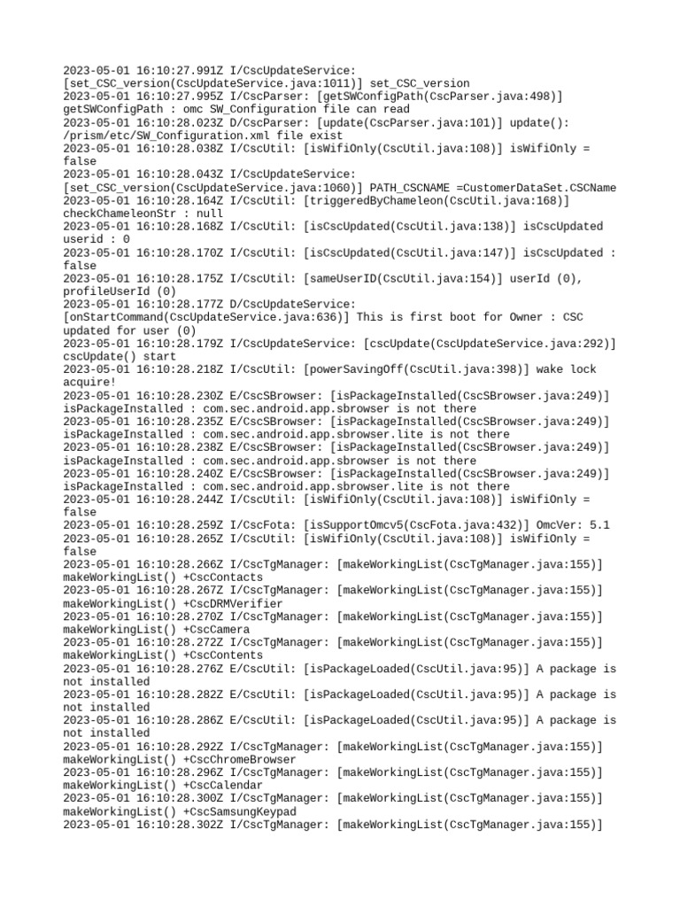 CSC Update Log | PDF