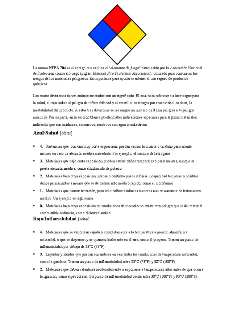 Norma Nfpa 704 | PDF
