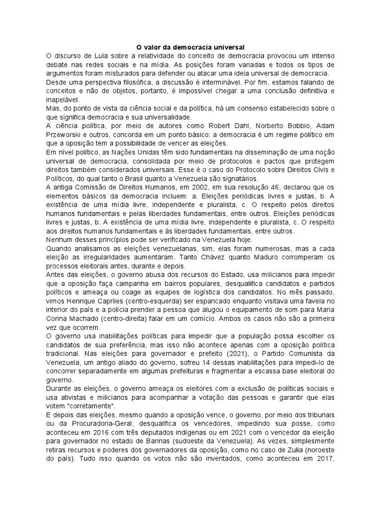 El Valor de La Democracia Universal PT-BR | PDF El Valor de La Democracia Universal PT-BR | PDF