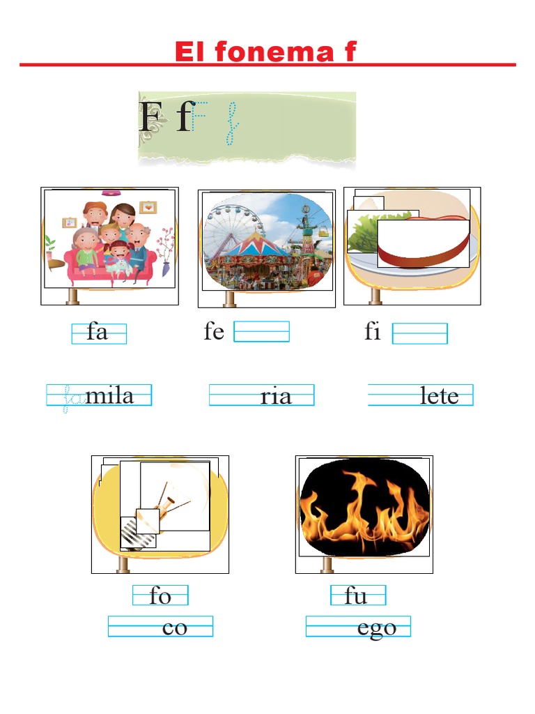 Actividades y Ejercicios con la Letra F | PDF