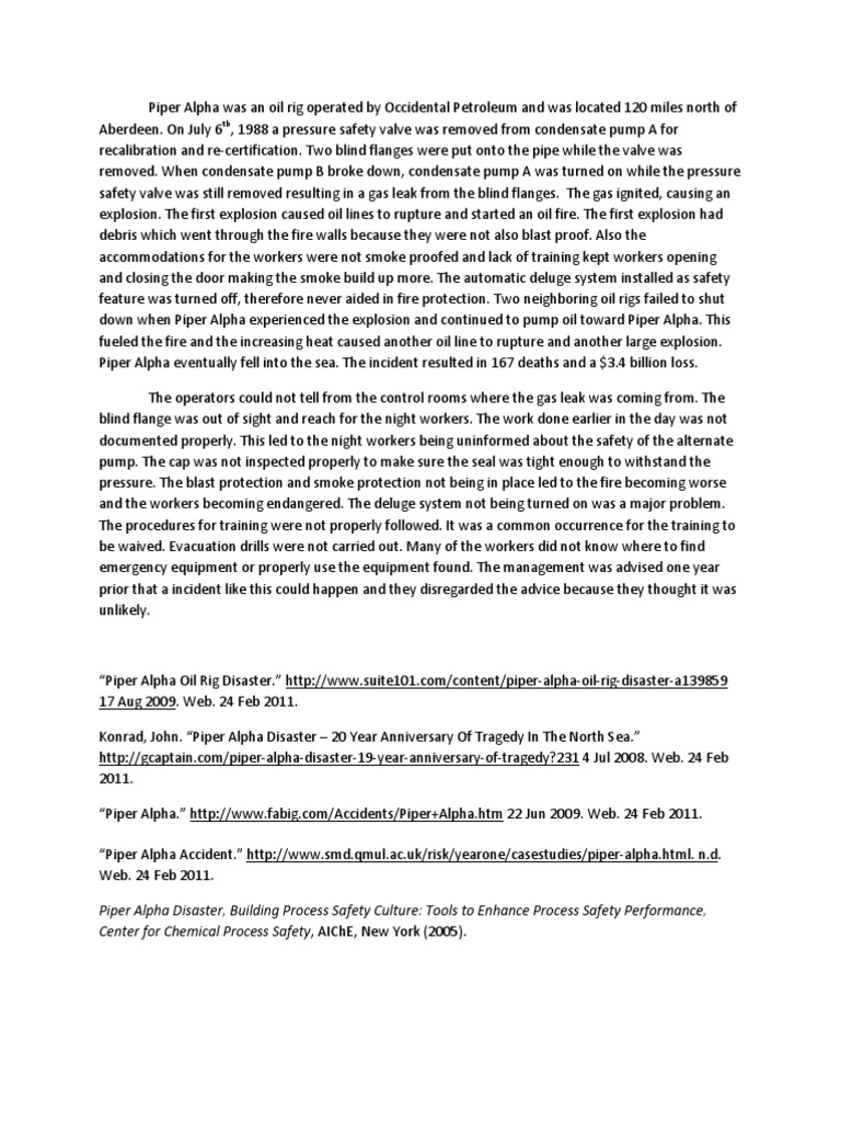 Piper Alpha Incident | Man Made Disasters | Safety | Free 30-day Trial ...