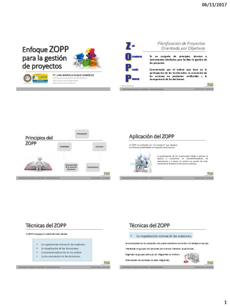 6. Presentacion. Enfoque ZOPP | PDF | Evaluación | Gestión de proyectos