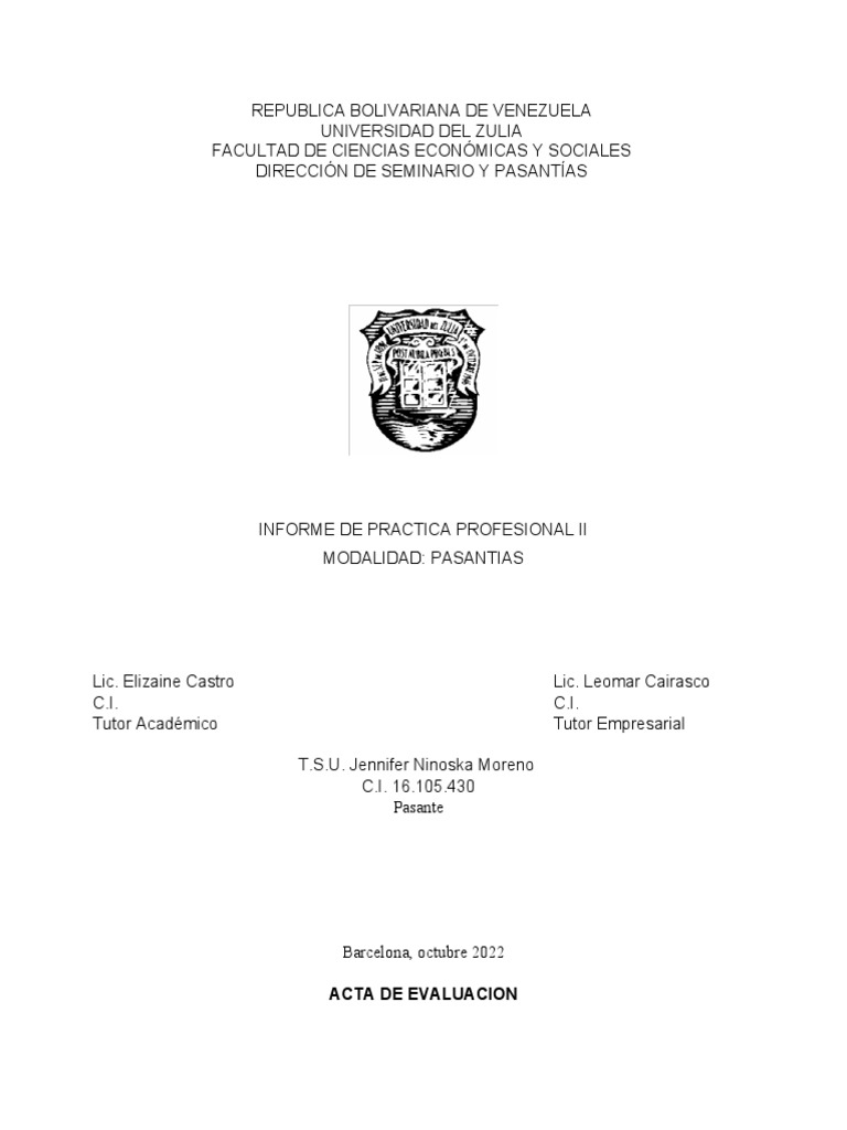 Informe De Practica Profesional Ii Pdf Contabilidad Auditoría