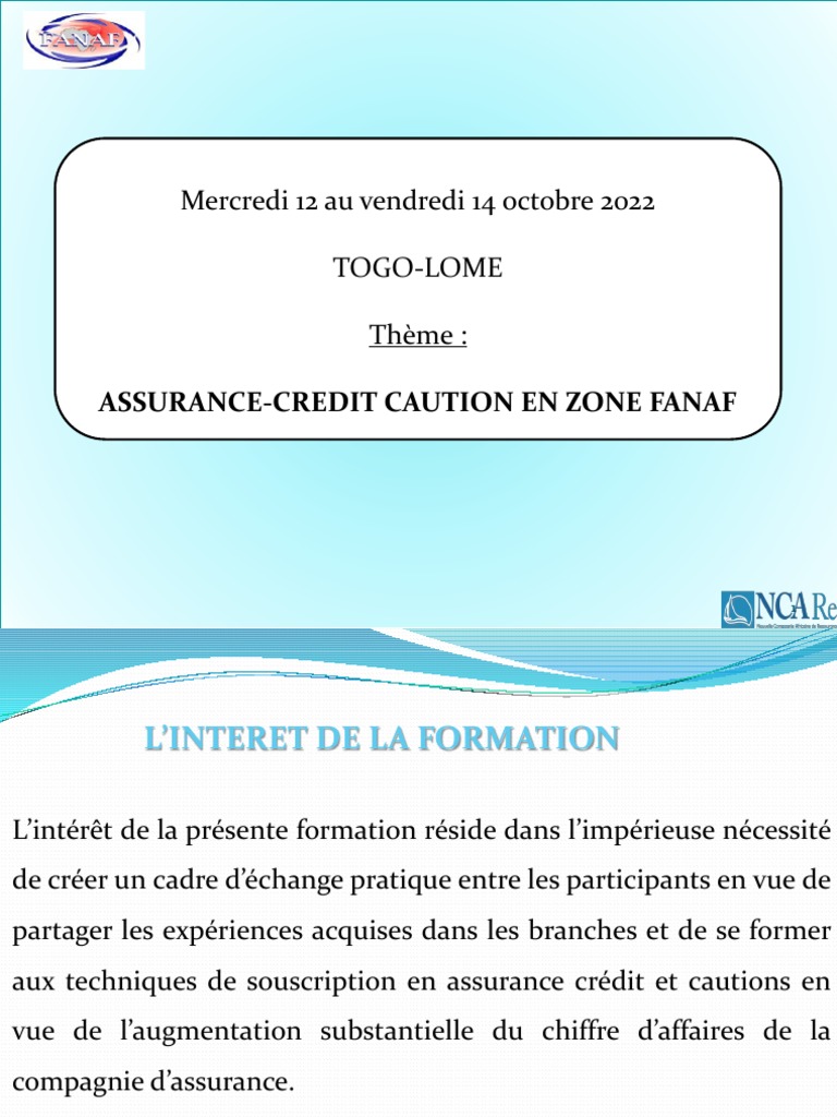 Seminaire Lome Assurance Credit & Caution - Octobre 2022 V1 | PDF