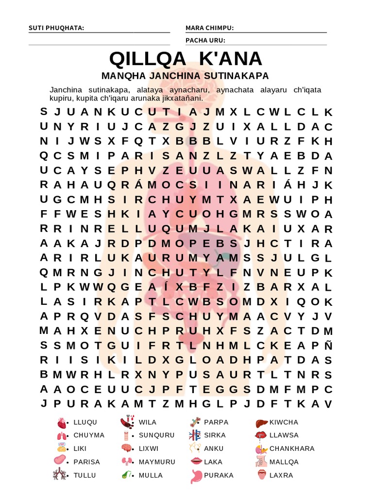 Sopa de Letras AYMARA | PDF